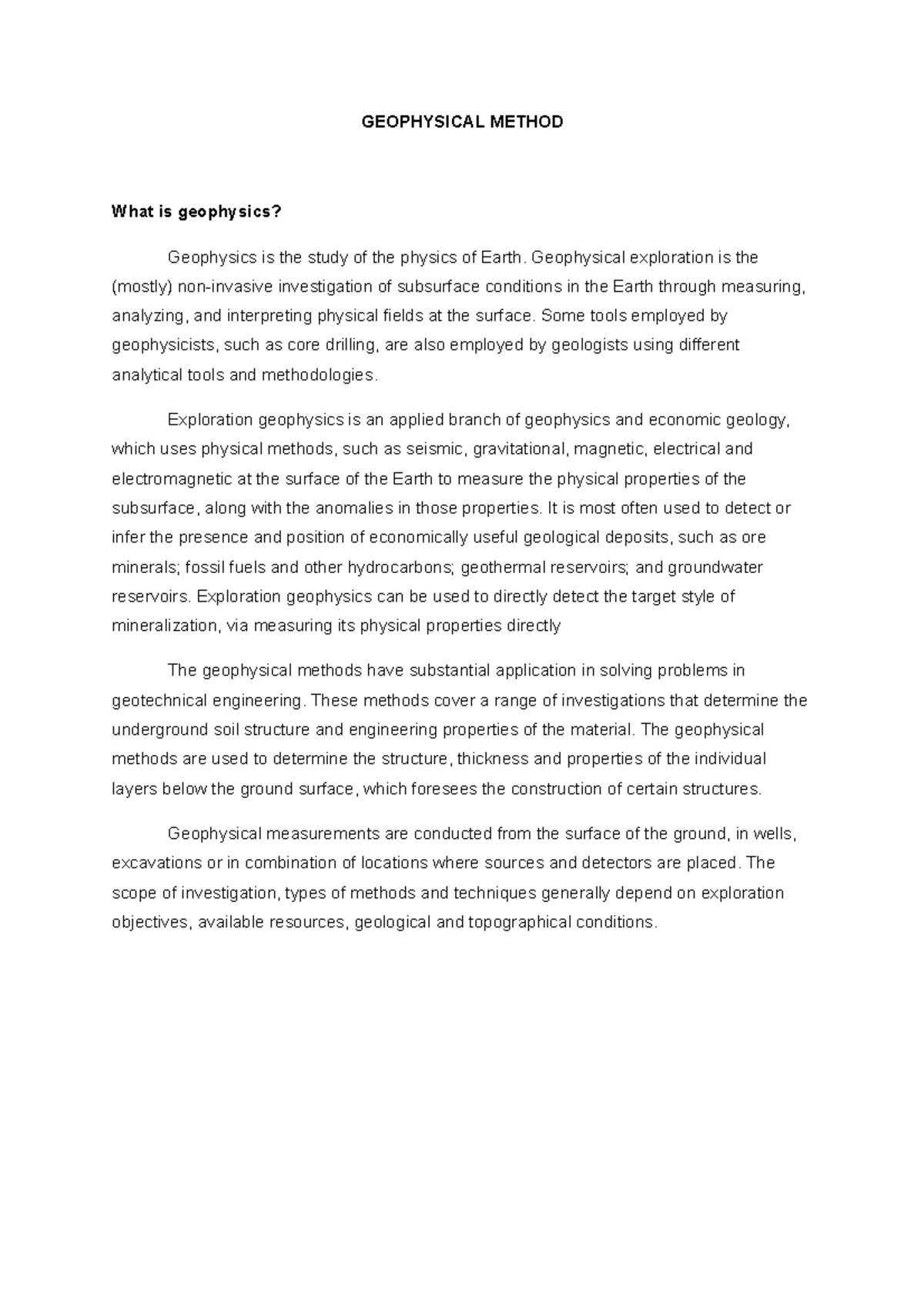 Geophysical Methods - Lecture Notes for GEOS 202 - Lecture 6 - Studocu