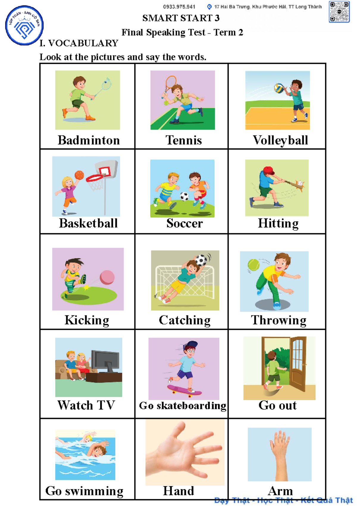 SMS 3 Final Speaking Test Term 2 - Key Answers - Studocu