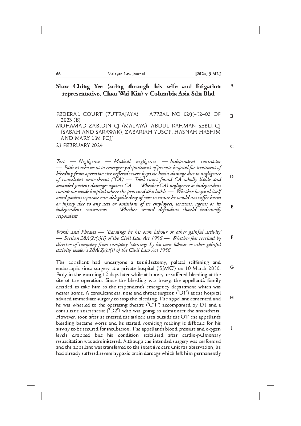 Siow Ching Yee v Columbia Asia Sdn Bhd: Medical Negligence Appeal (2023 ...