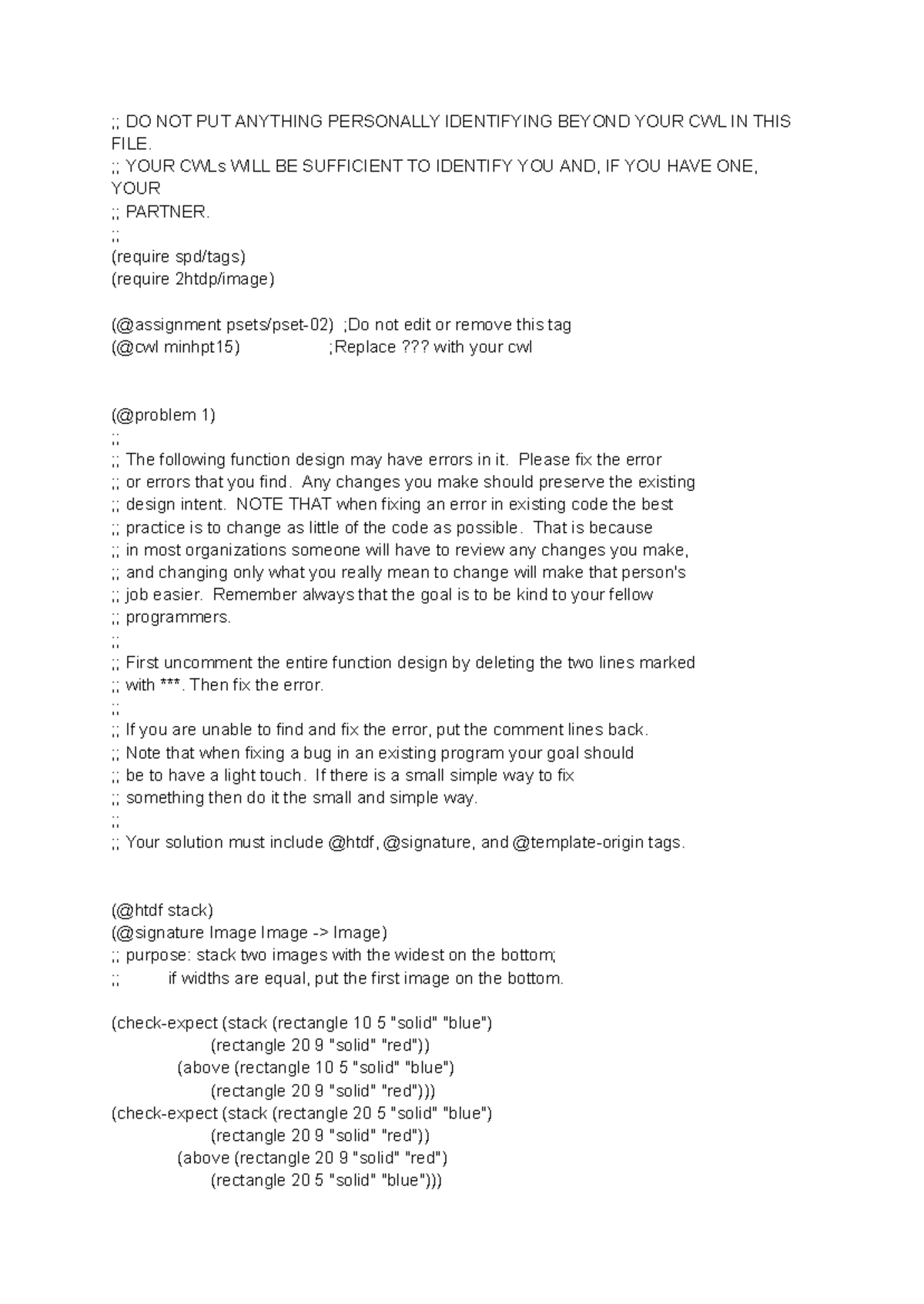 Problem Set 2 (CS101) - Debugging Function Design Errors - Studocu
