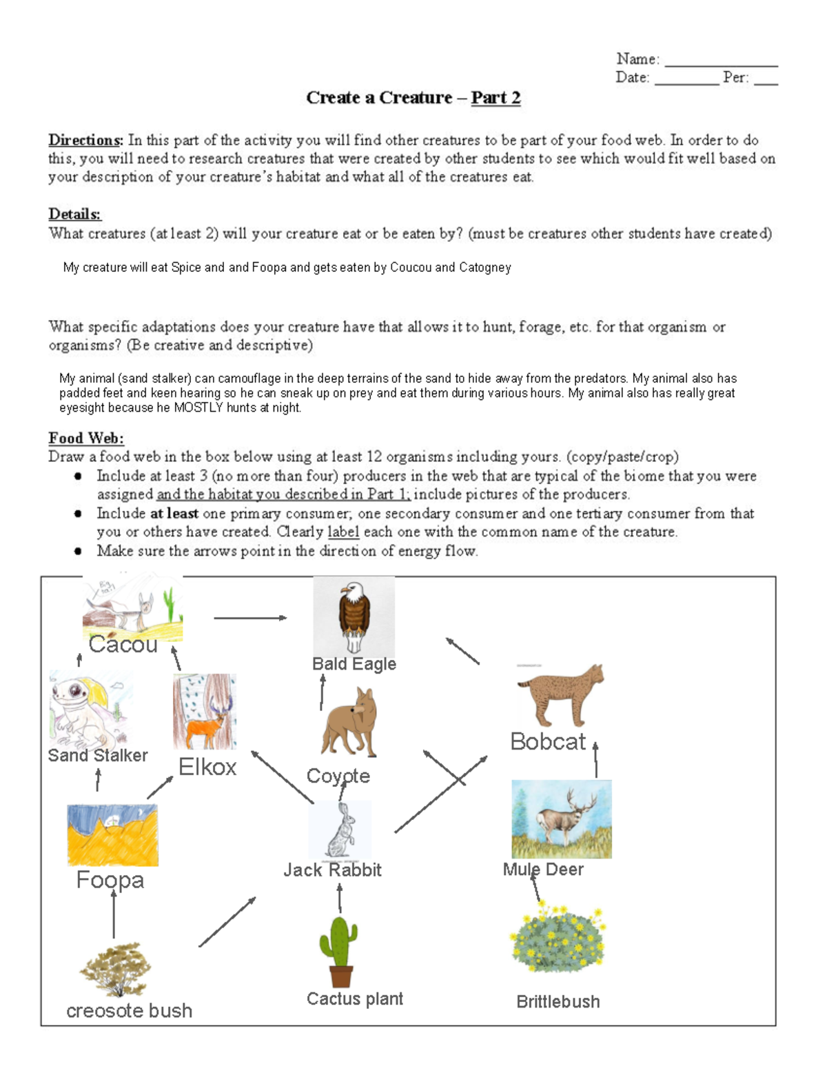 Copy of Create A Creature Part 2 - 2023-New - My creature will eat ...