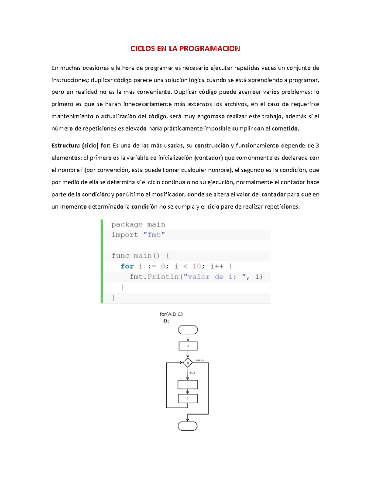 Ciclos en la Programación: Estructuras For y While - Studocu