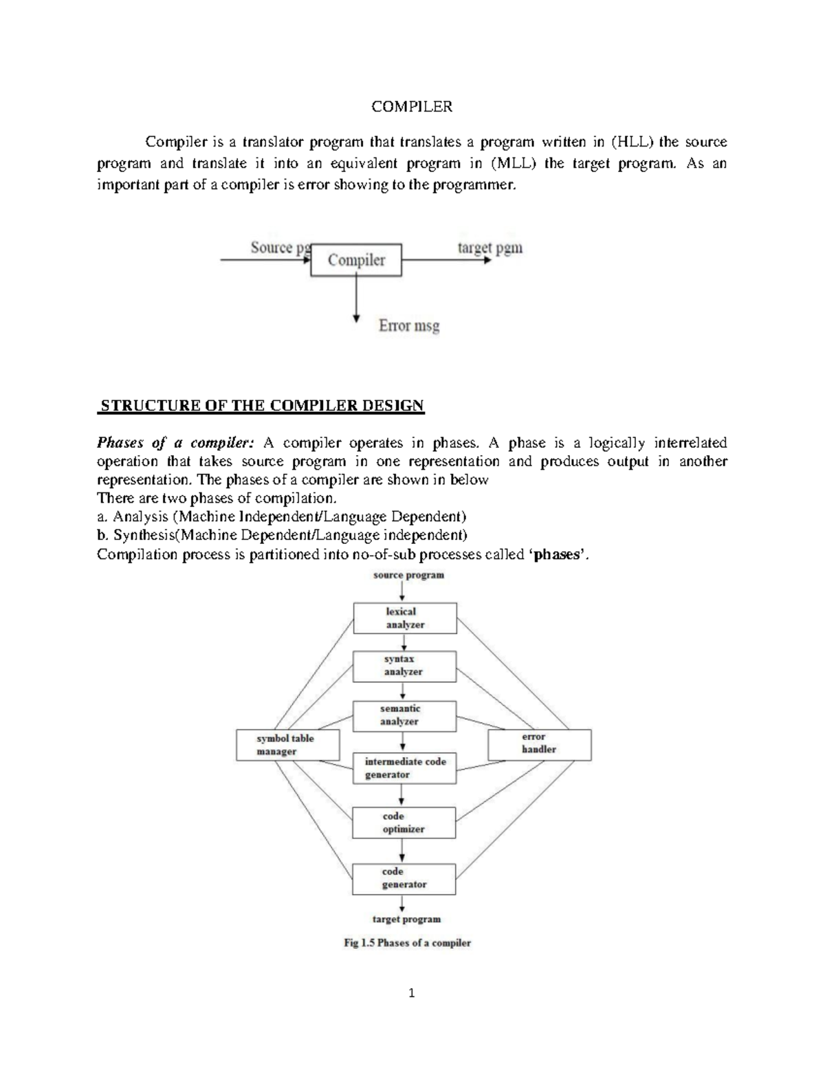 COMPILER Compiler Design Lab Manual: Phases & Lex/Yacc Implementation - Studocu