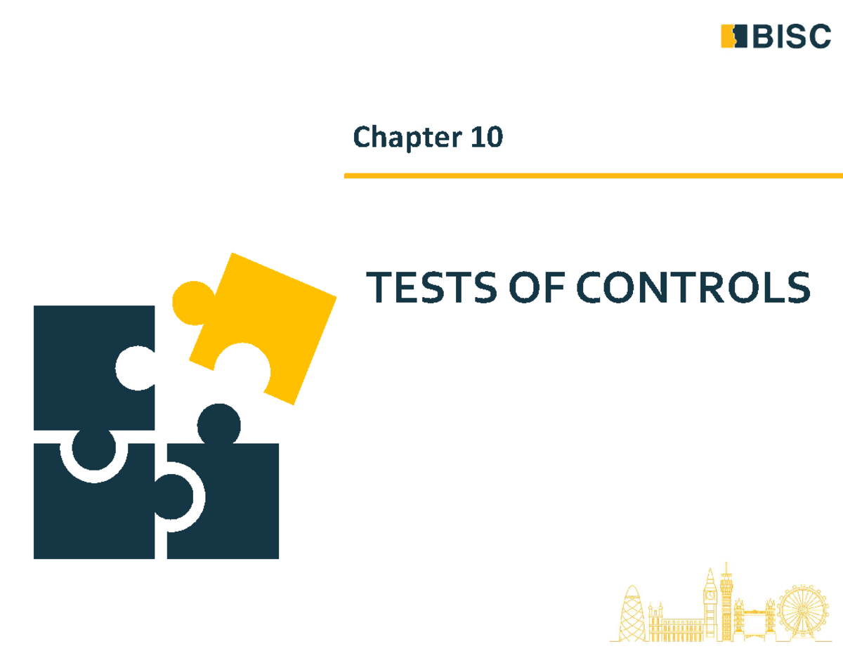 F8 - Chapter 10: Overview of Tests of Controls in Auditing - Studocu
