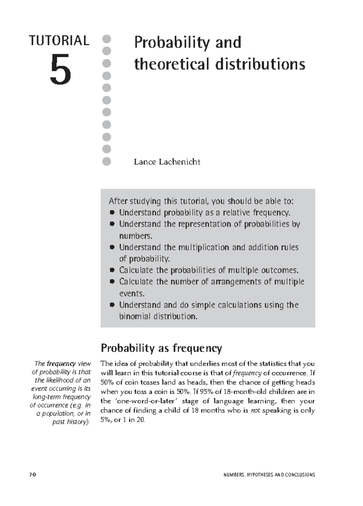 TUTORIAL 5: PROBABILITY AND THEORETICAL DISTRIBUTIONS - Studocu
