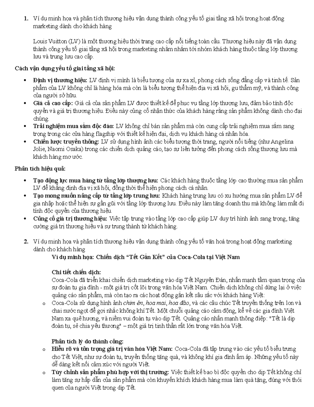 Ví dụ minh họa và phân tích thương hiệu trong marketing (MKT101) - Studocu