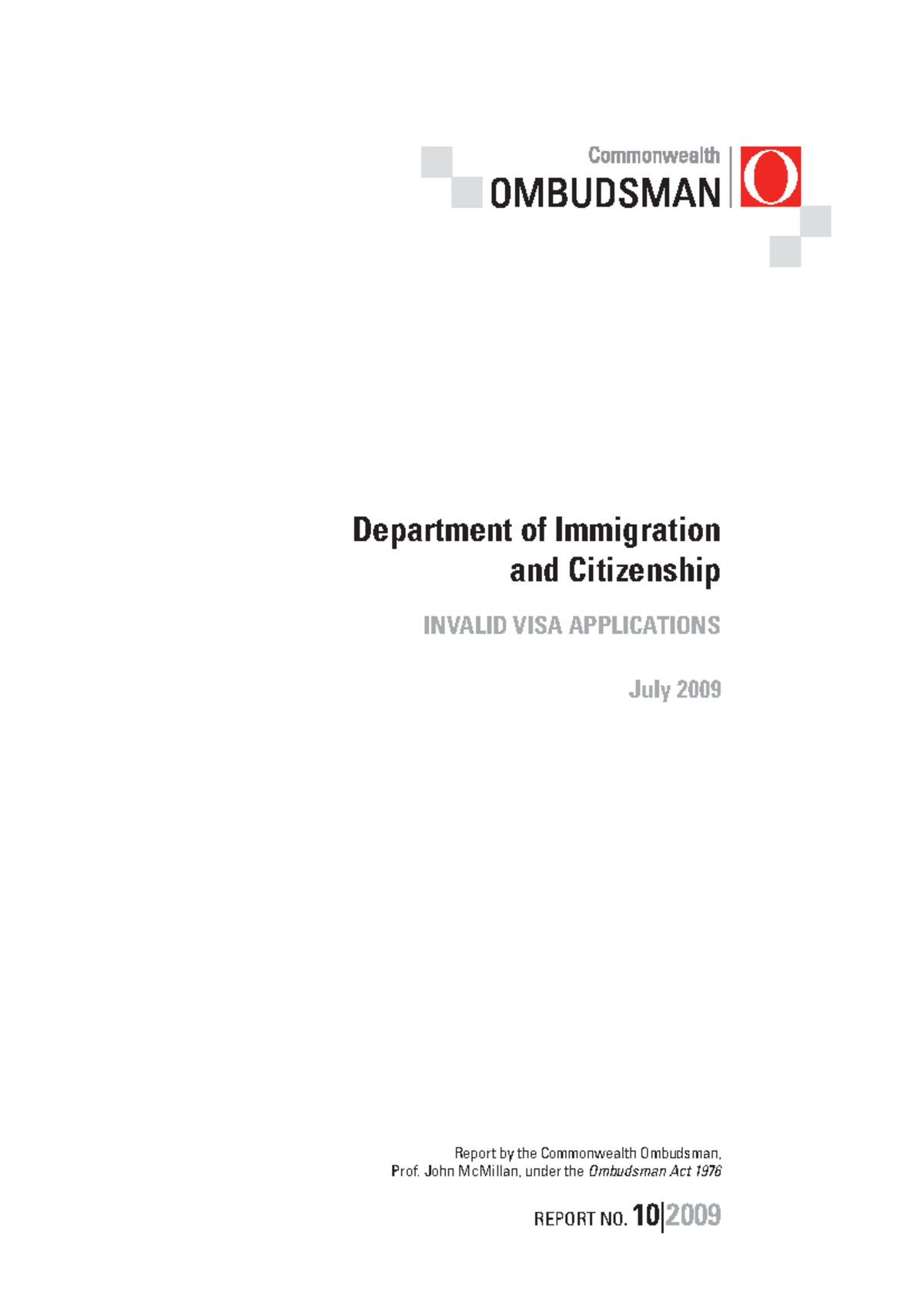 Invalid Visa Applications Management: Commonwealth Ombudsman Report ...