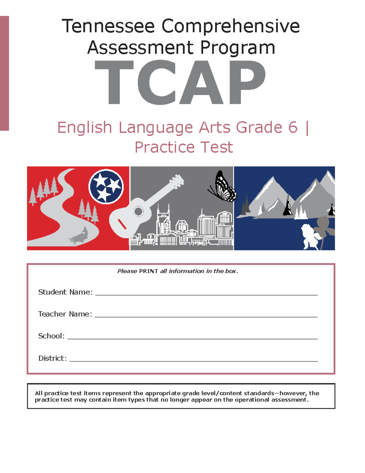 TCAP Grade 6 ELA Practice Test - Comprehensive Assessment Guide - Studocu