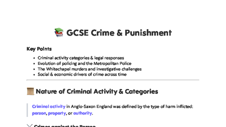 Edexcel GCSE History Paper 1: Crime and Punishment in Britain ...