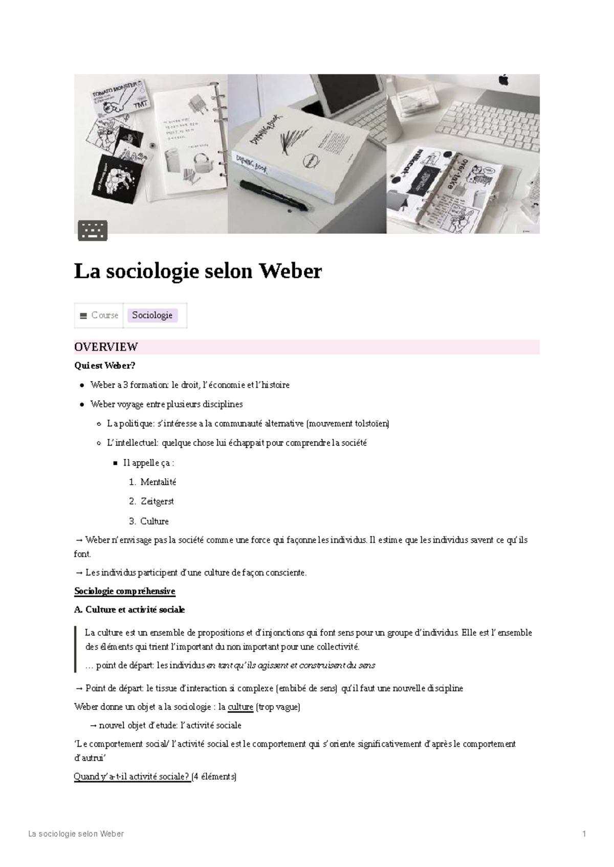 Sociologie selon Weber: Concepts et Théories Clés - Studocu