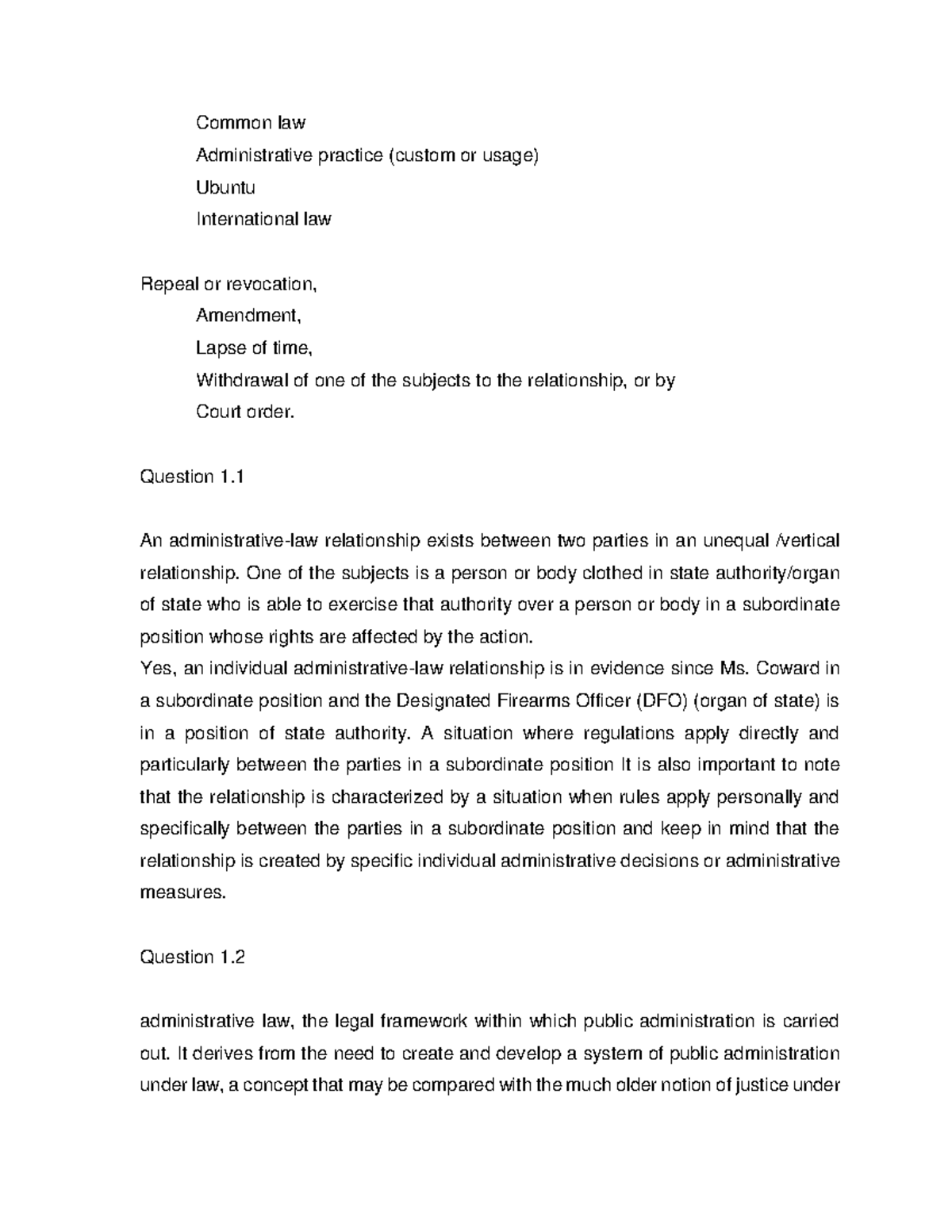 Administrative Law: Common Law Practices and Ubuntu Principles - Studocu