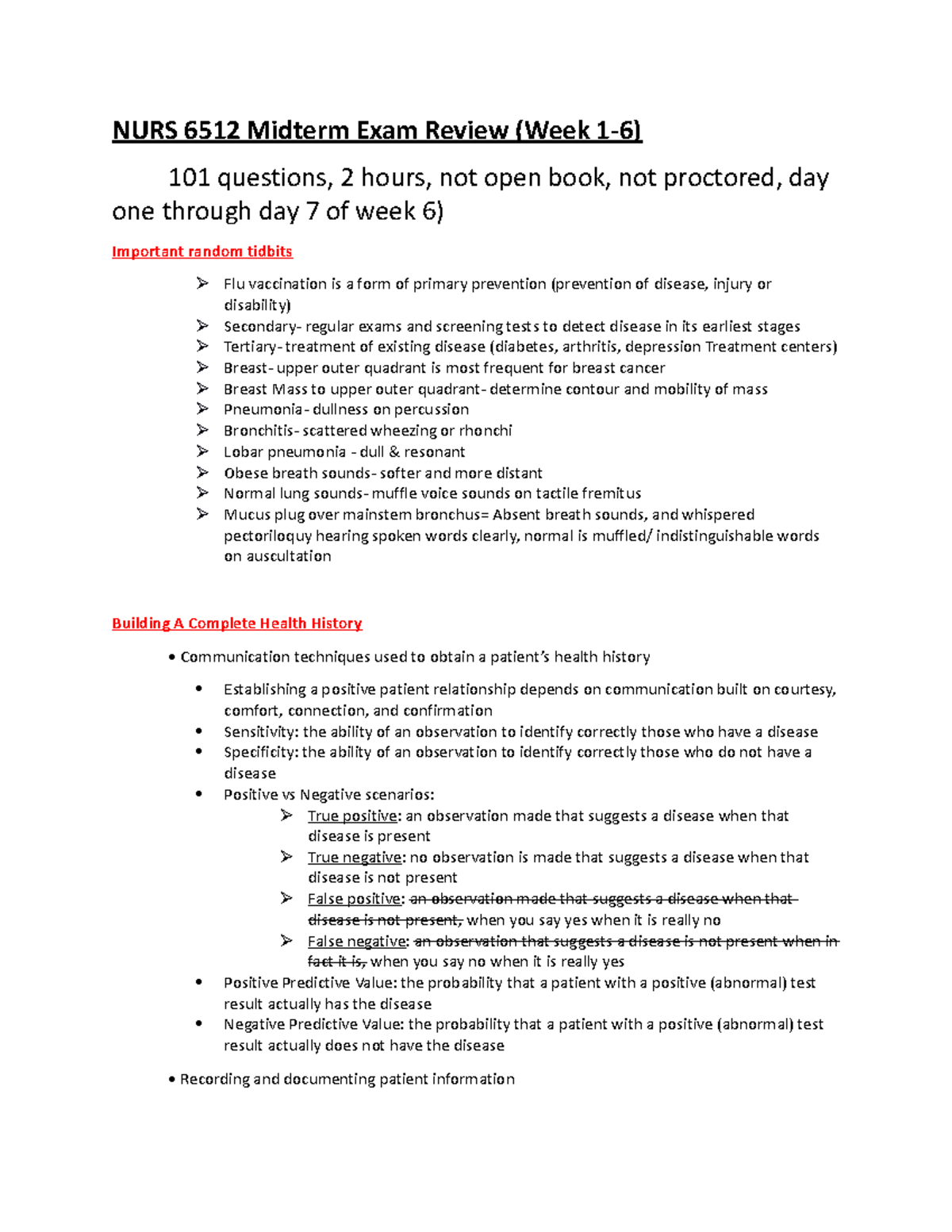 NURS 6512 Midterm Exam Review Study Guide: Key Concepts and Tips - Studocu