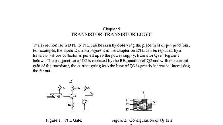 TTL Logic Circuit Analysis and Evolution from DTL to TTL - Studocu
