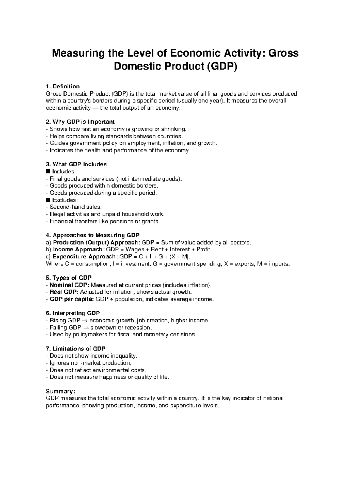 Measuring Economic Activity: Understanding GDP and Its Implications ...