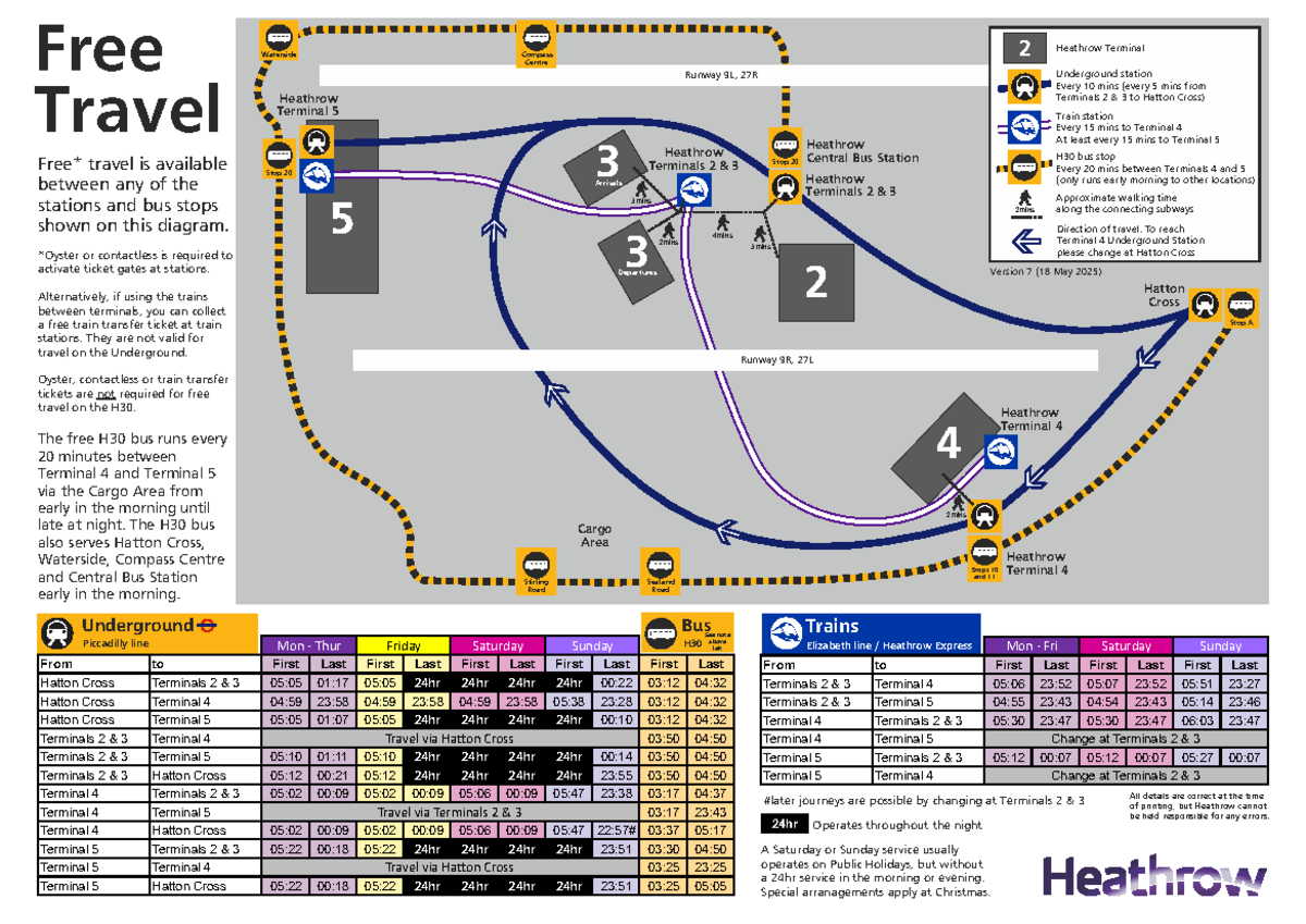 Heathrow Free Travel Map: Terminal Connections & Bus Services - Studocu