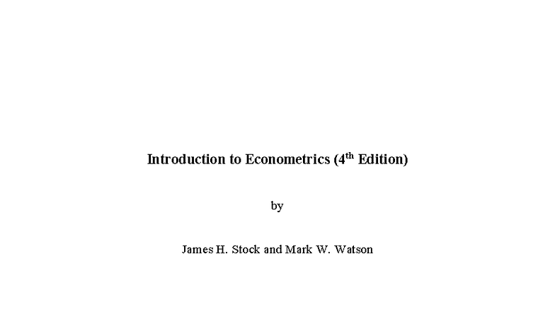 計量課後習題（單數）計量課後習題（單數） - Introduction to Econometrics ( 4 th Edition) by ...