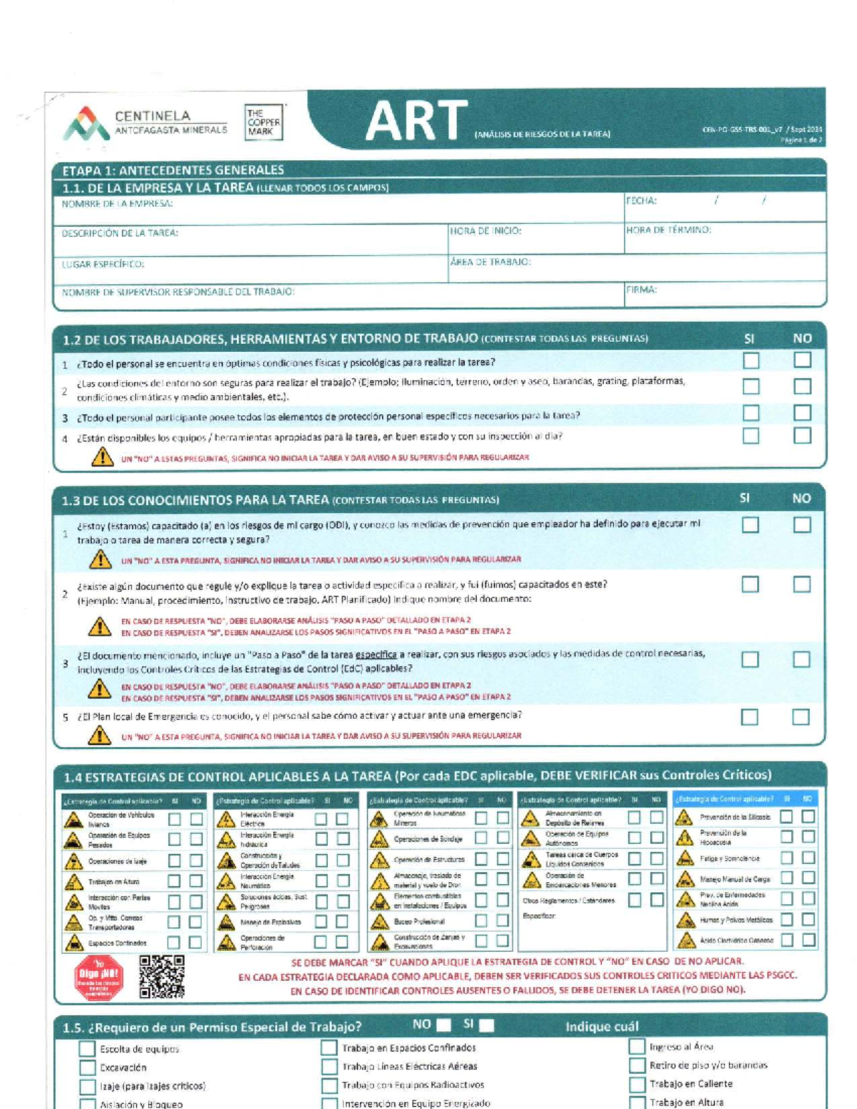 Análisis de Riesgos en Tareas - ART Centinela TE 3 - Studocu