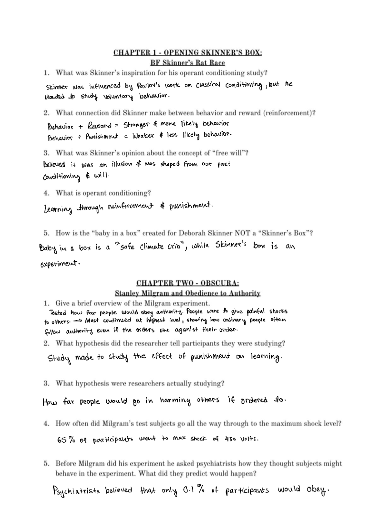 Skinner Box Experiment Summary and Analysis (PSY 101) - Studocu