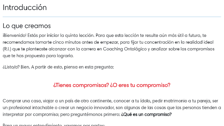 5- Compromiso: Aportes a la Práctica Profesional en Coaching Ontológico ...