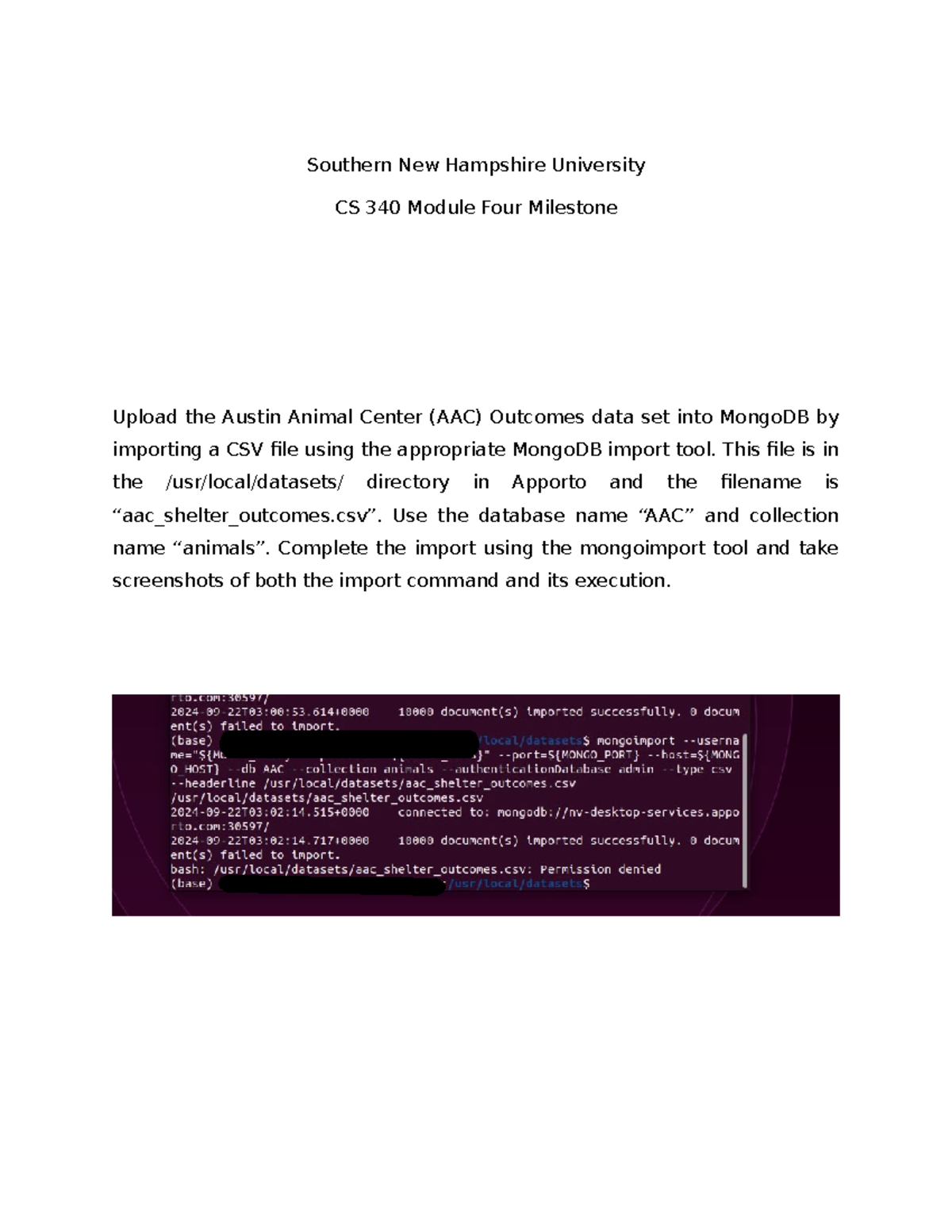 CS 340 Module 04 Milestone: MongoDB CRUD Implementation Guide - Studocu