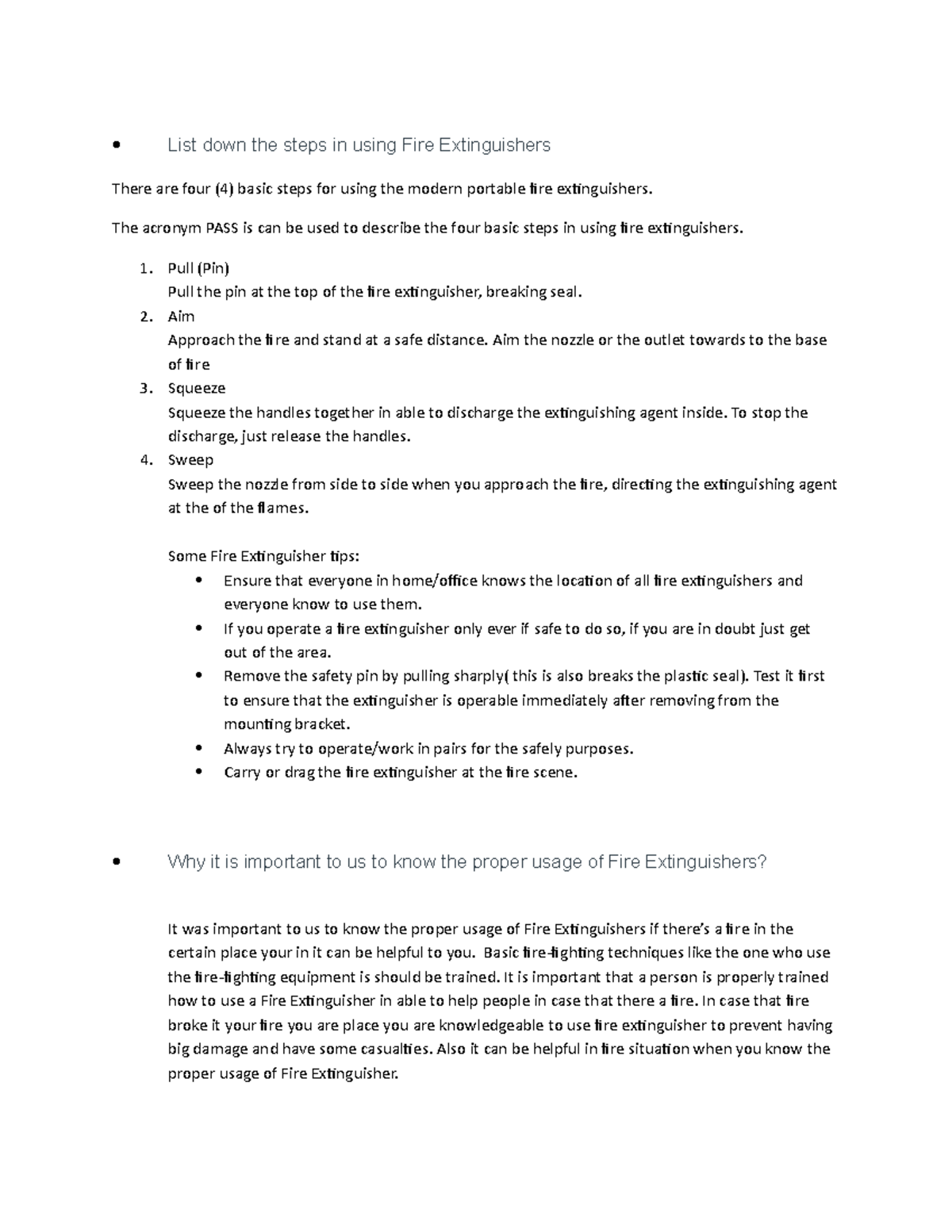 Using Fire Extinguishers: A Step-by-Step Guide (Fire Safety 101) - Studocu