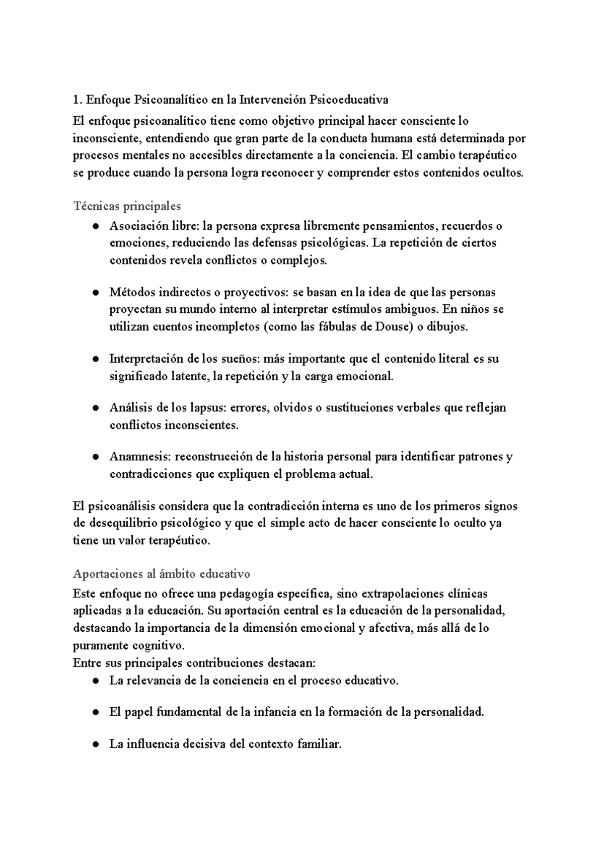 PE 1 - Enfoques Psicoanalítico, Gestáltico y Positivo en Intervención ...