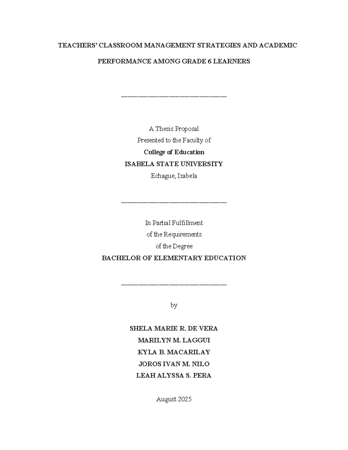 Classroom Management Strategies and Academic Performance: A Study for ...