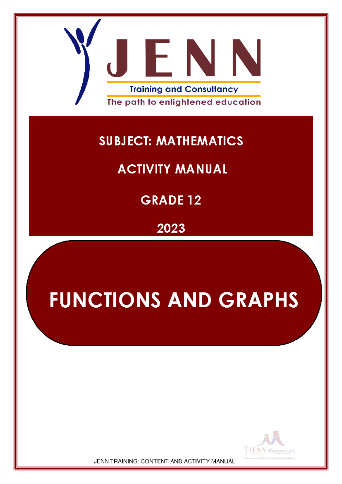 Grade 12 Mathematics Activity Manual: Functions & Graphs Guide - Studocu