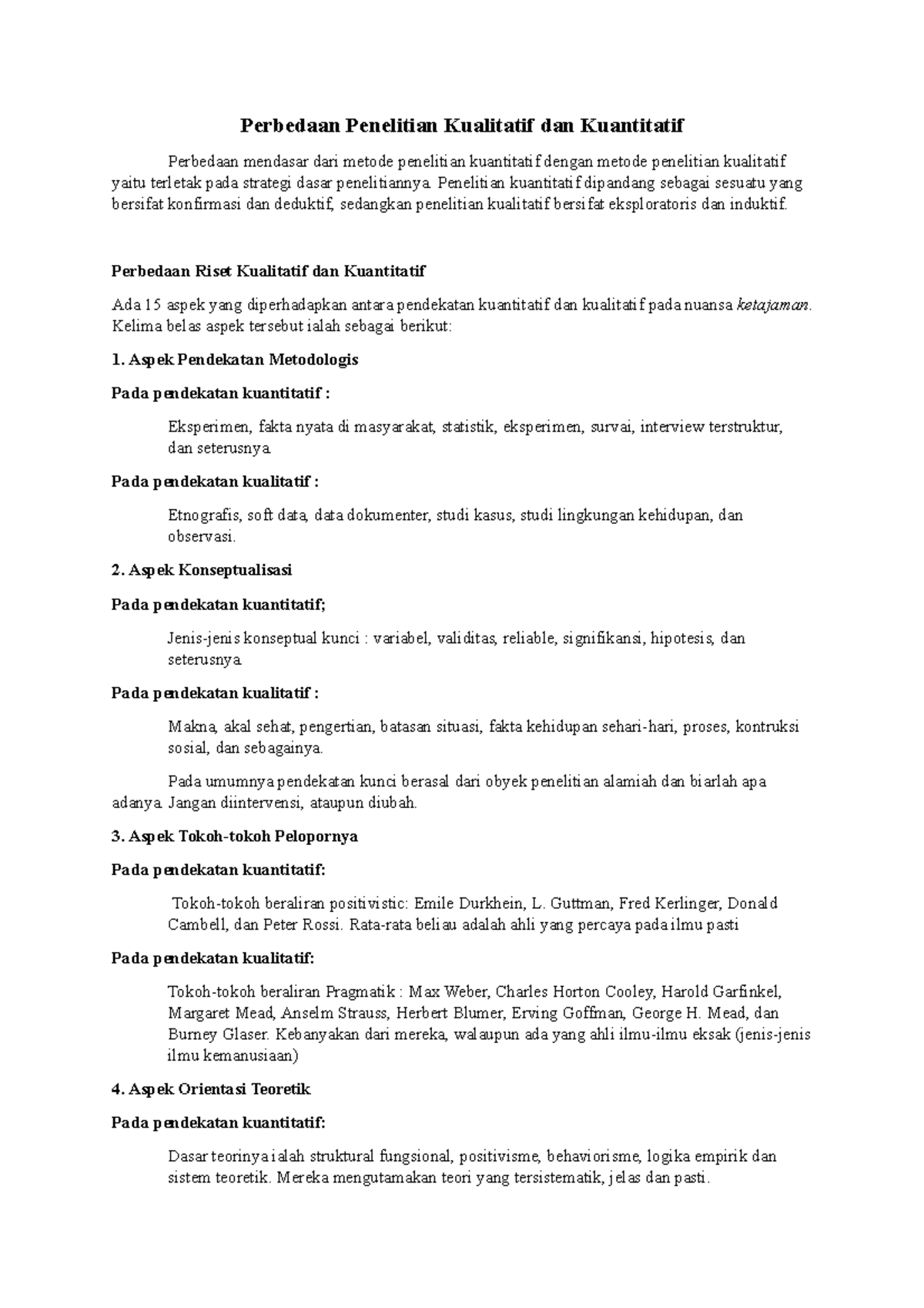Rangkuman Materi Perbedaan Penelitian Kualitatif dan Kuantitatif M Akbar Januar Pratama ...