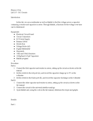 Lab 200 - Electrostatics - Electric Charge and Force - Lab Report - Title Lab Number and Title ...