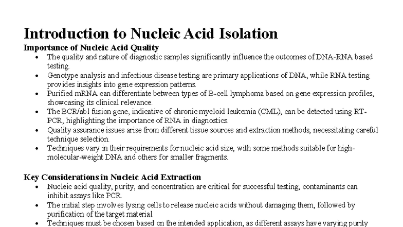 Nucleic Acid Isolation Techniques and Their Importance in Diagnostics ...