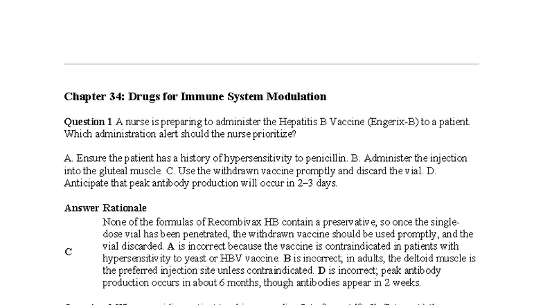 Pharm ATI Practice 2 - ATI MUST KNOW TEST 2 ANSWERS - Chapter 34: Drugs ...