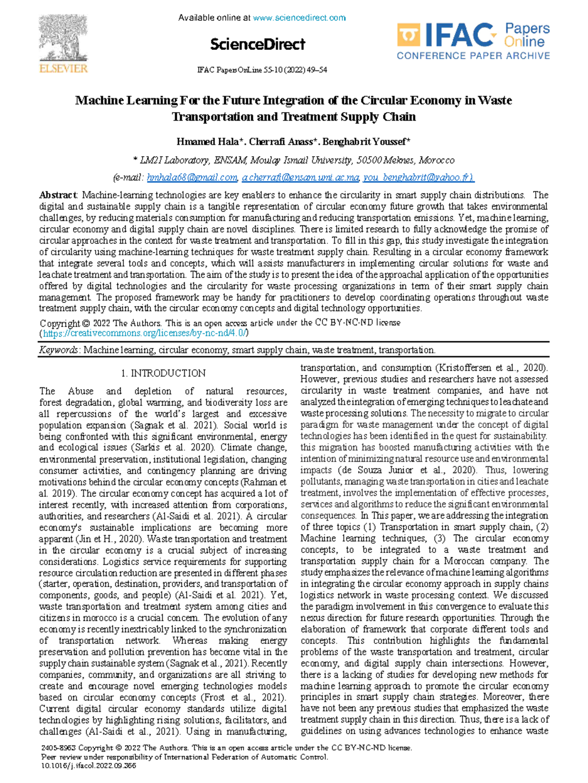 Machine Learning for Circular Economy in Waste Treatment & Transport ...