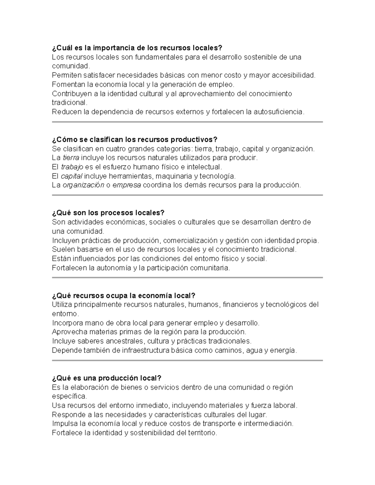 La Importancia de los Recursos Locales para el Desarrollo Sostenible ...