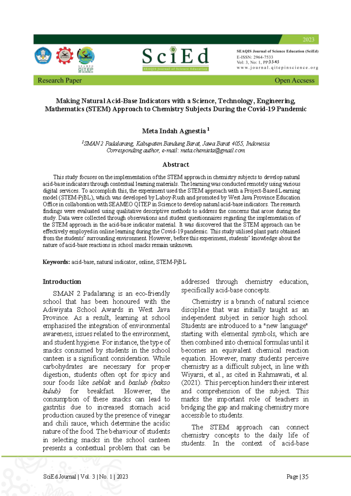 Making Natural Acid-Base Indicators: A STEM Approach in Chemistry (STEM ...