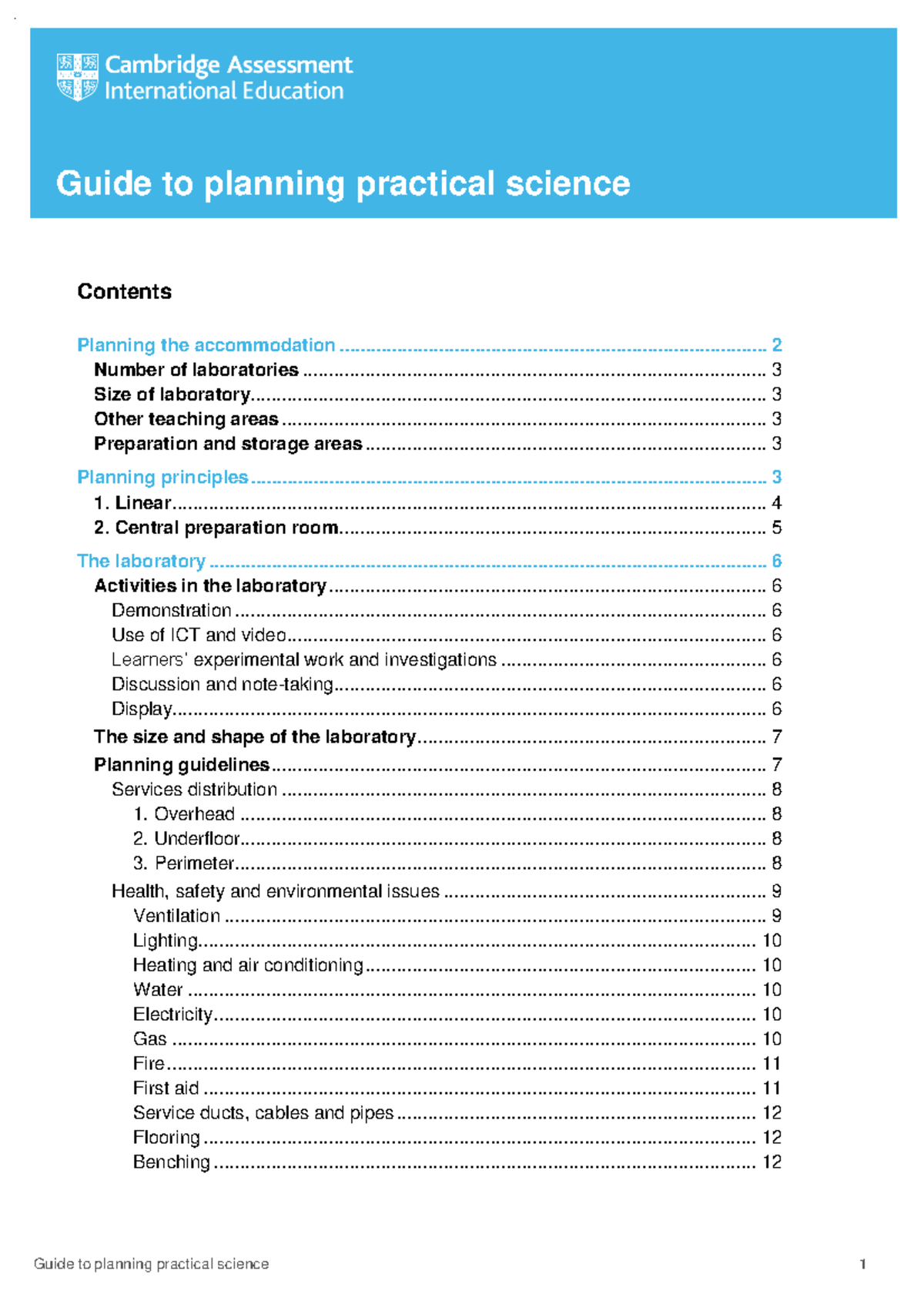 Science LAB Cambridge Guidelines for Planning Practical Labs - Studocu