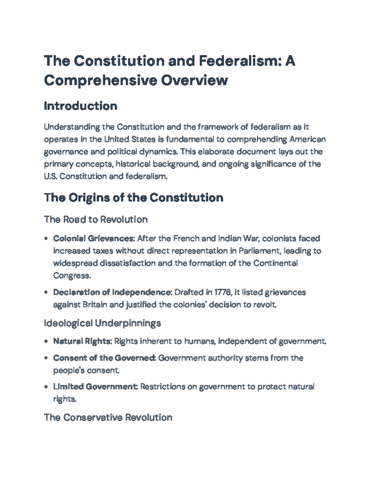 U.S. Constitution and Federalism: A Comprehensive Overview of ...