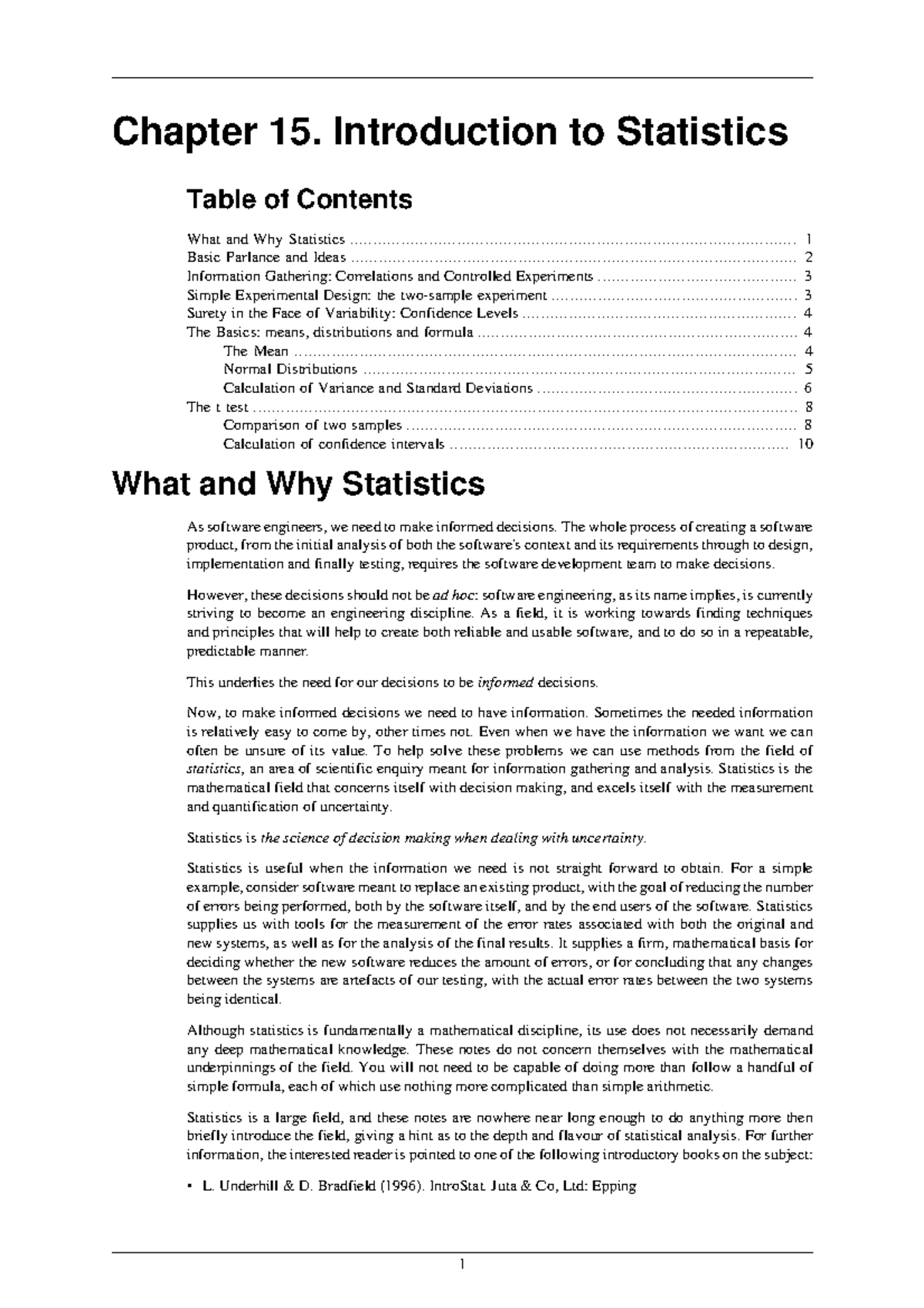 Uct Stats: Chapter 15 - Introduction to Statistics and Analysis - Studocu