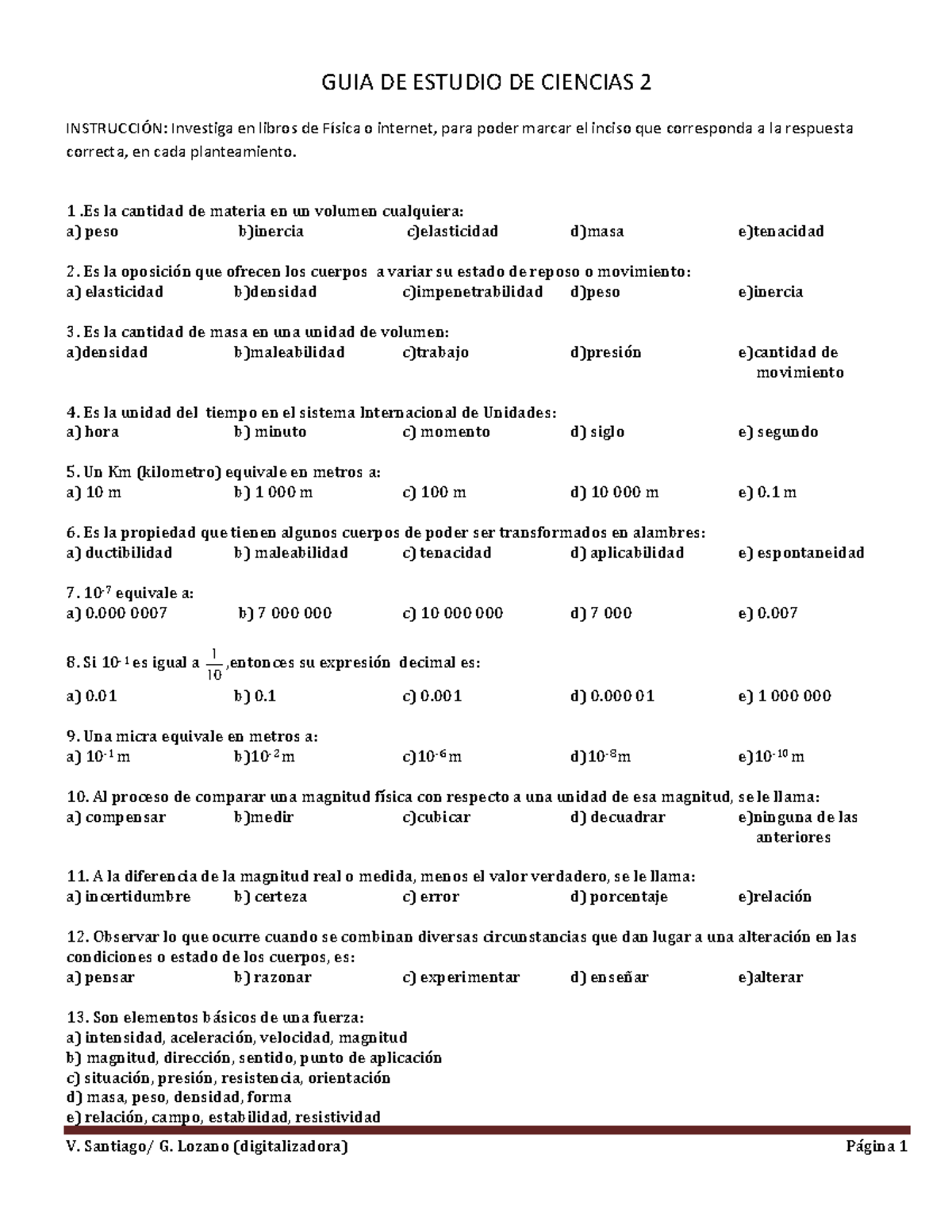 Guía de Estudio para Ciencias 2: Preguntas y Respuestas Clave - Studocu