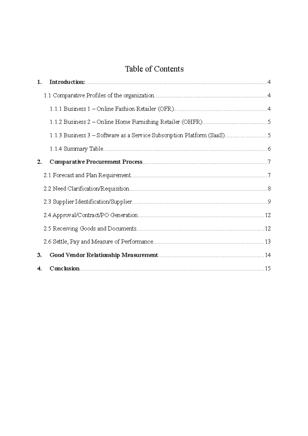 OMGT2225 Group 22 Assignment 1 Report - 2 - Table of Contents - Studocu