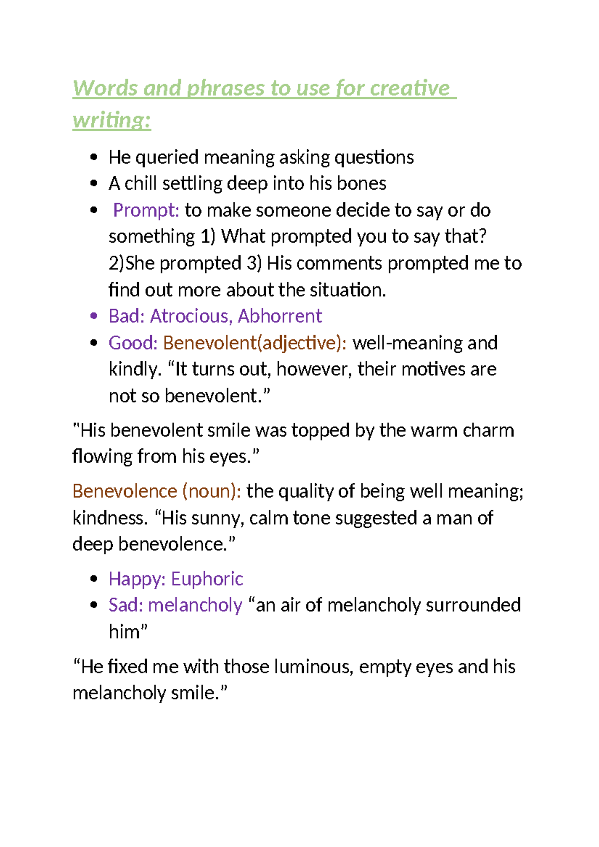 Words and phrases to use for creative writing - Words and phrases to ...