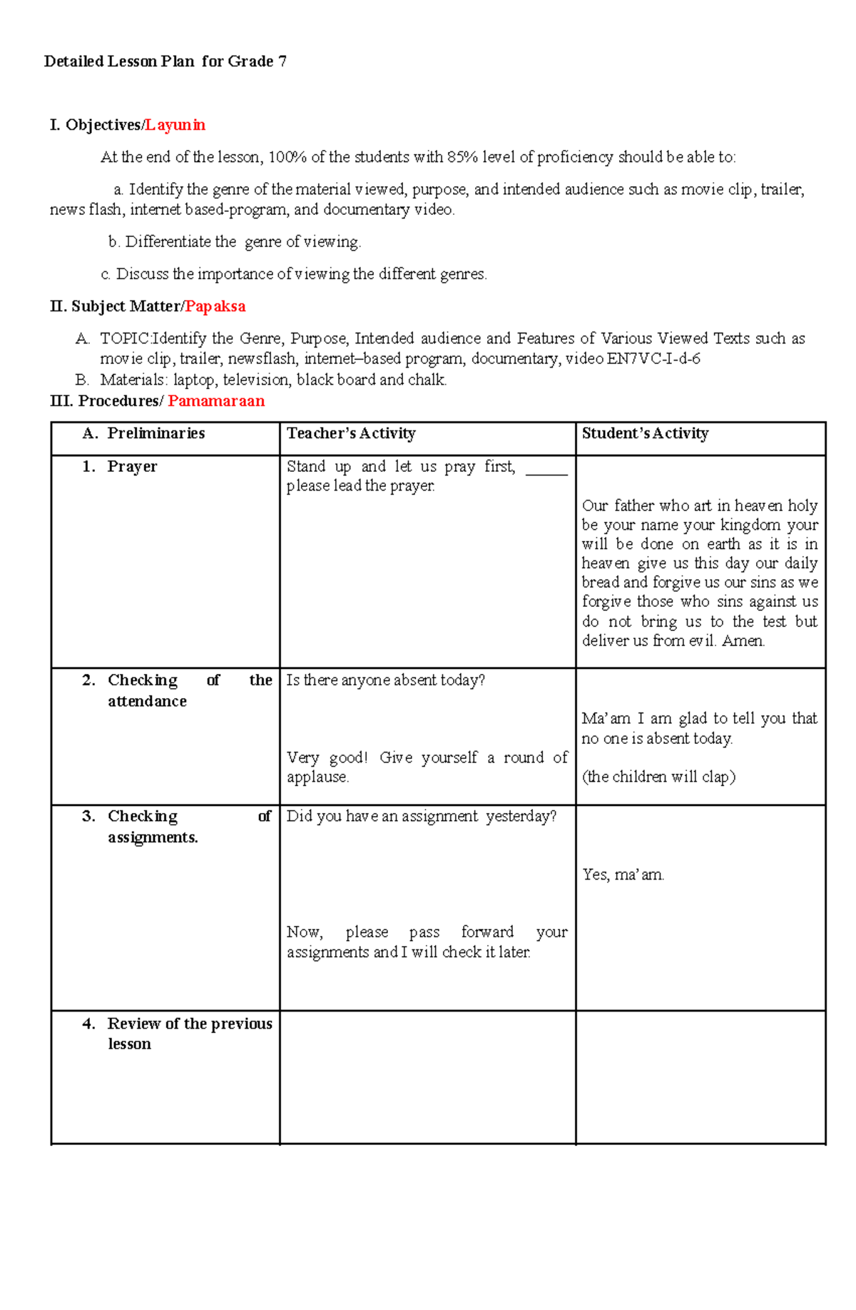 LPC Lesson-Plan-in Identifying Genre OF A TEXT.dalynofieza - Detailed ...