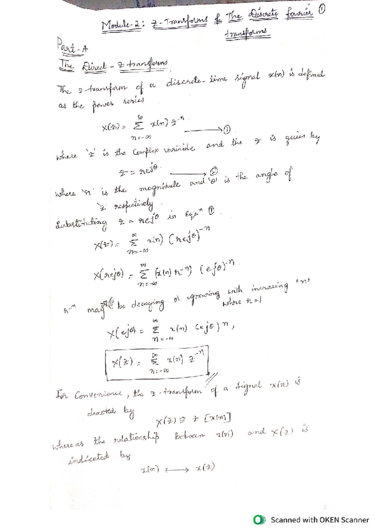 DSP Module 2: Understanding Discrete Fourier and Z Transforms - Studocu