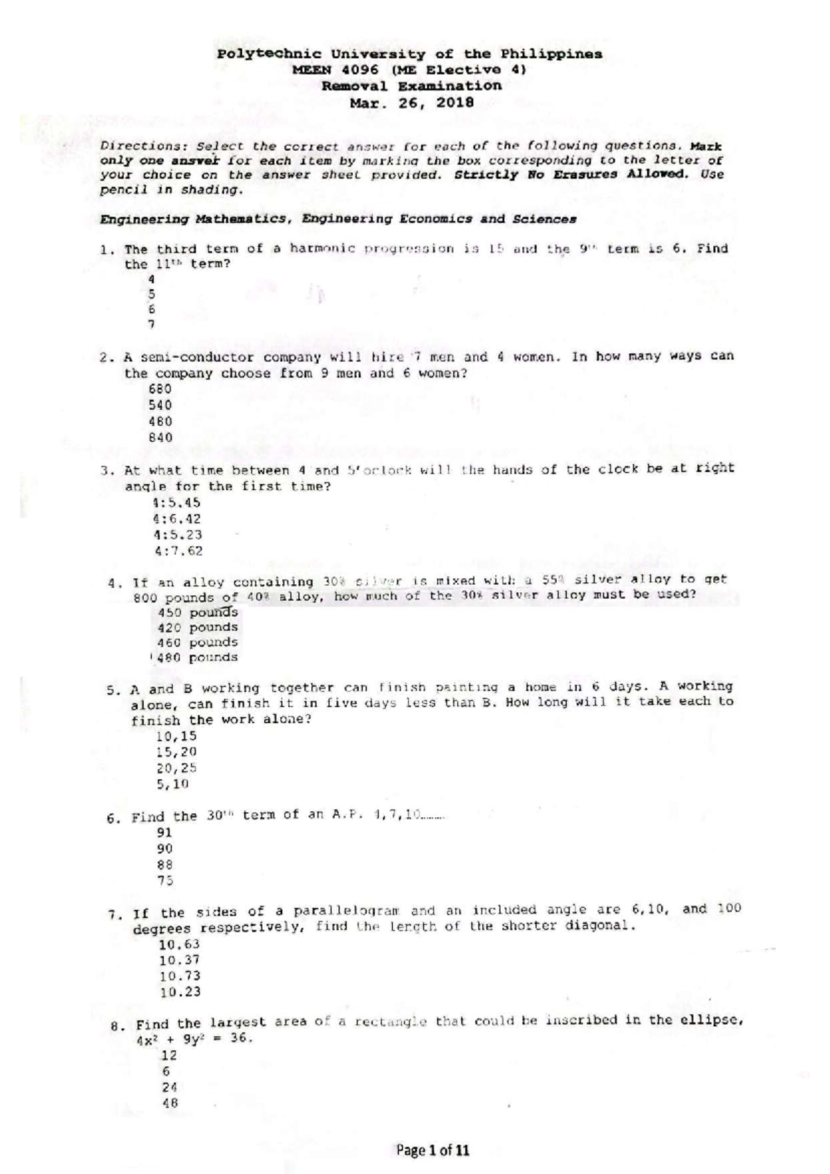 BSME 4 ME Elective 4 - Mechanical Engineering - Studocu