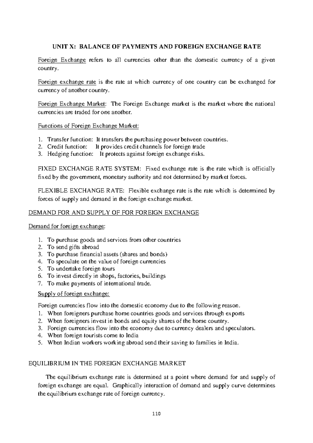 Economics Notes: Macro Ch05 - Balance of Payments & Exchange Rate - Studocu