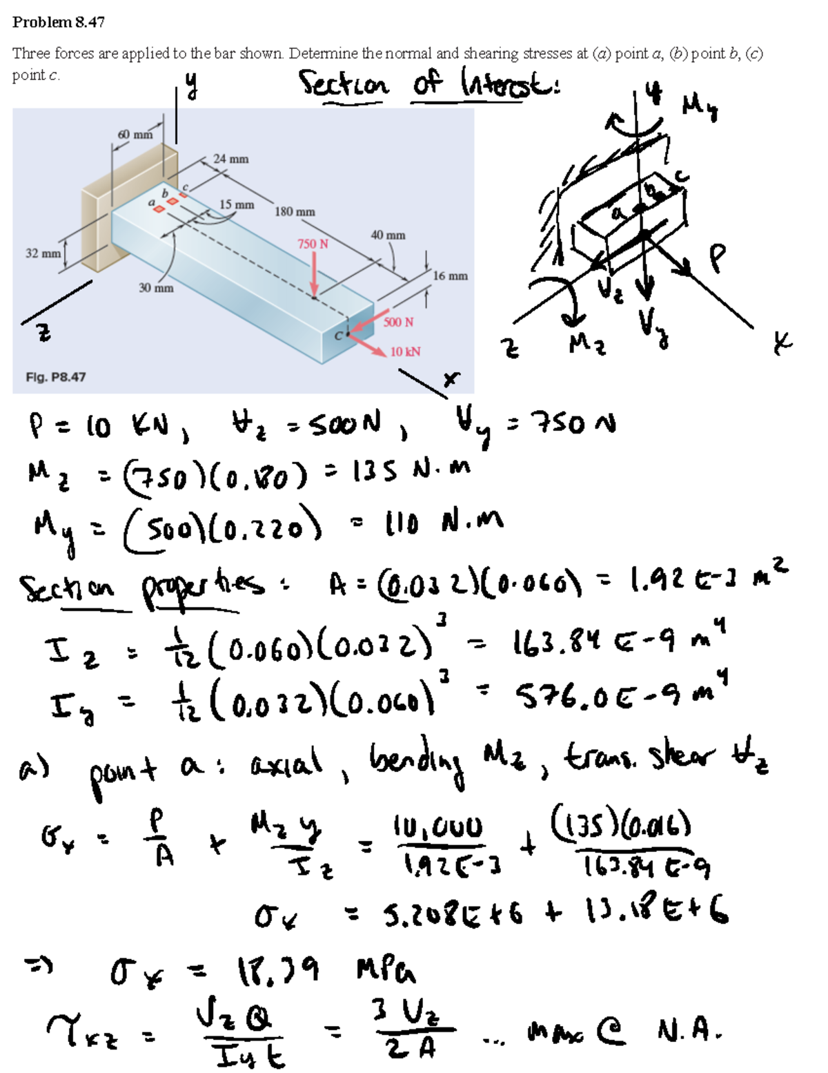 Stress Analysis for Bar under Forces - Problem 8 - Studocu