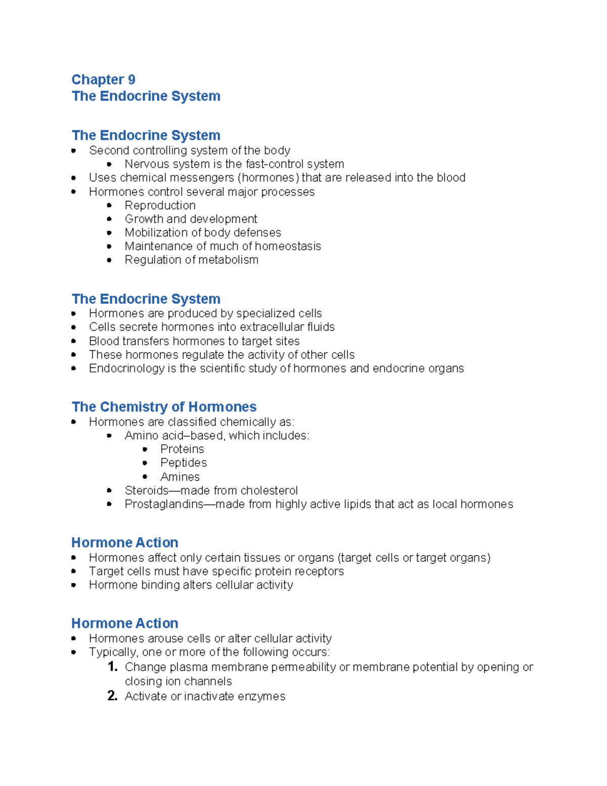 Anaphy Module 4: Endocrine System and Blood Lecture Notes - Studocu