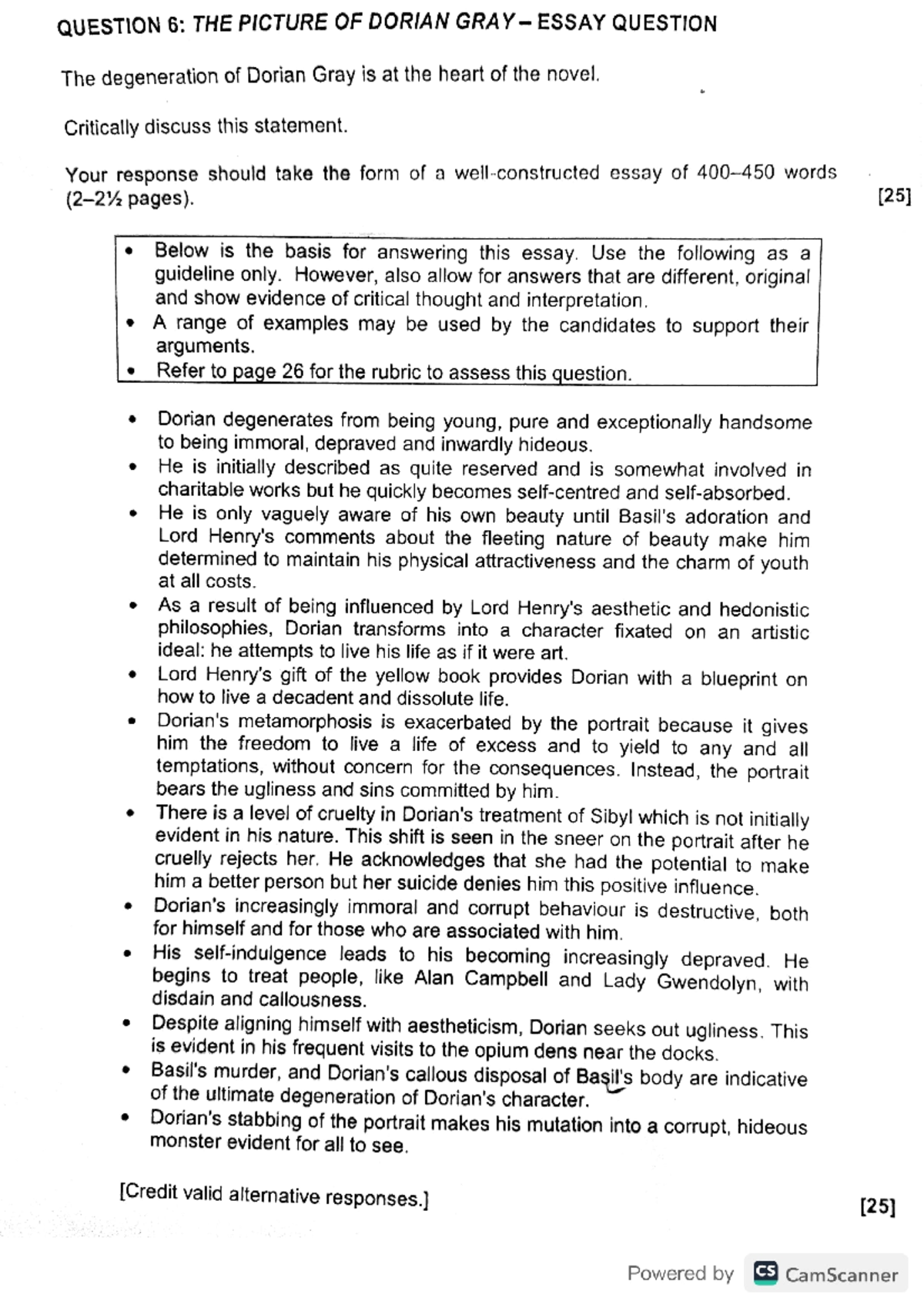 ENG 201: Essay on the Degeneration of Dorian Gray - Studocu