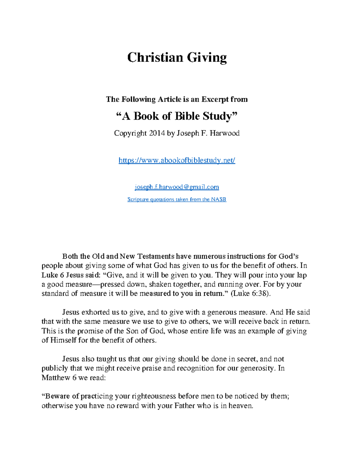 Christian Giving: Insights from Scripture and Paul’s Teachings - Studocu