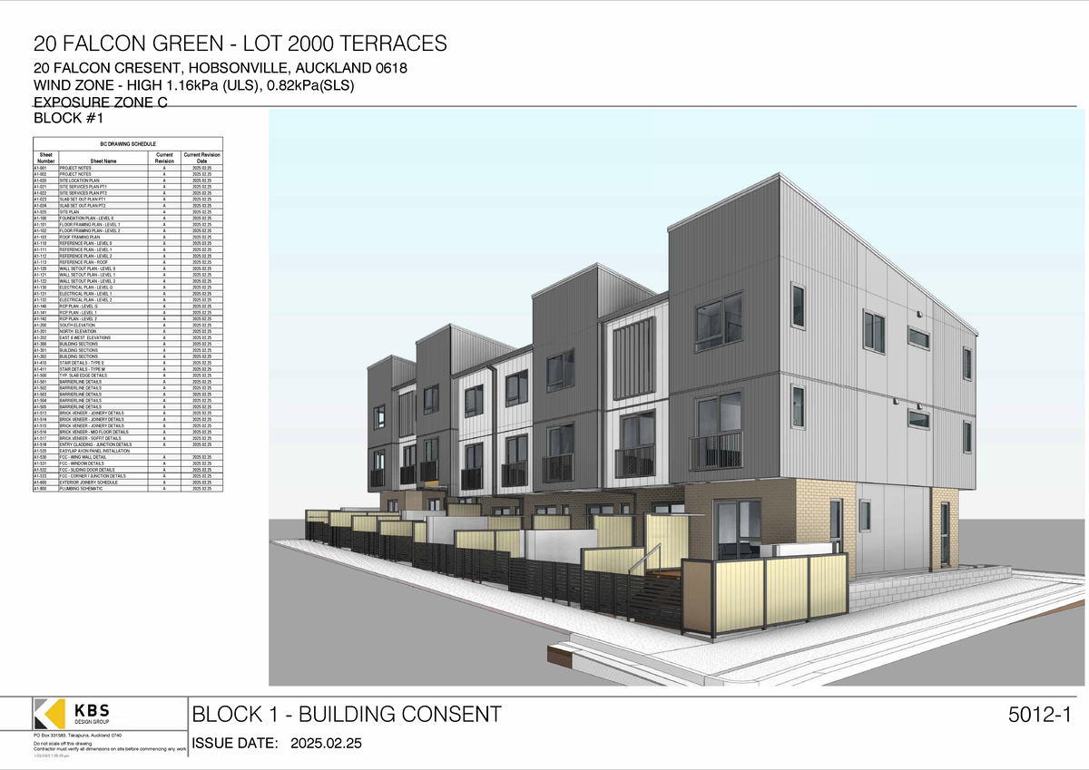 20 FALCON GREEN LOT TERRACES - BLOCK 1 BUILDING CONSENT PLANS - Studocu